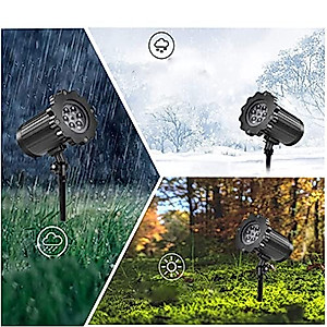 Christmas Outdoor Projector Lights,Yohencin Led White Snowflake Projector Light Waterproof Light Show Decoration Xmas Holiday Wedding Garden Patio Blizzard Projector Lamp (Snowflake)