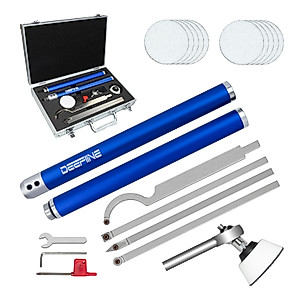 DEEFIINE Carbide Tip Wood Lathe Turning Tool set With Bowl sander, Lathe Roughing and Finishing Hollowing Tool Interchangeable Aluminum Alloy Handle with 4pcs Carbide Blade For Woodturning