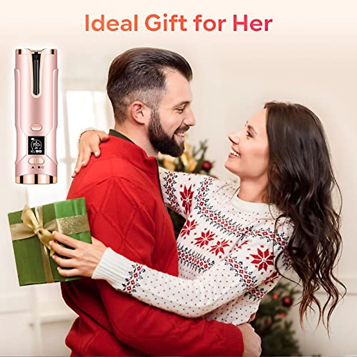 Upgraded Automatic Curling Iron, Cordless Auto Hair Curler with 6 Temps & Timers, Rechargeable & Portable Rotating Curling Wand Styling Tool, Built-in 5000mAh Battery