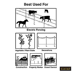 Fi-Shock P-30G 30 Inch Garden Fence Post, Ideal for Gardens and Temporary Fencing - 25 Pack,Dark Green