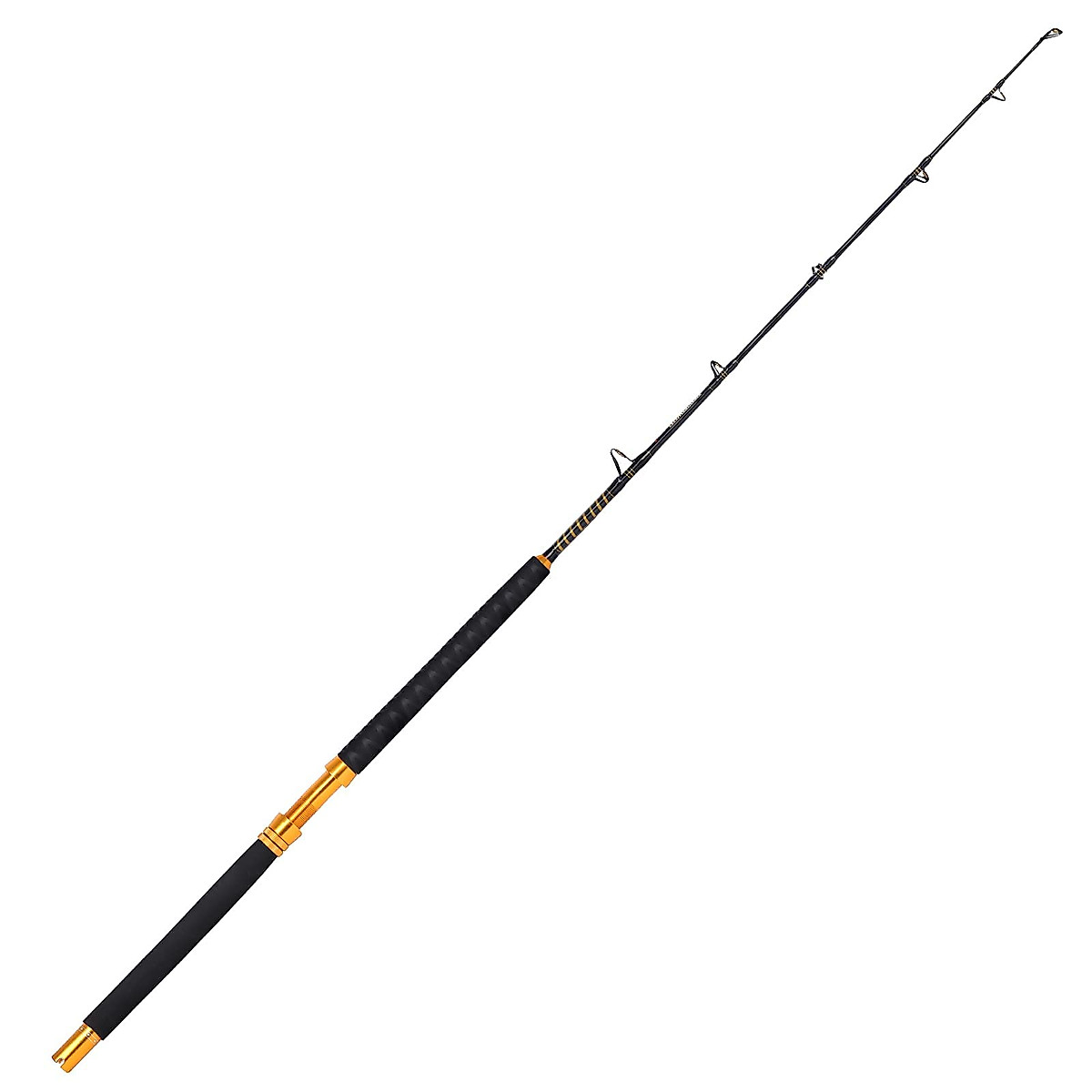 Fiblink Saltwater Fishing Rod 1 Piece Trolling Rod Deep Sea Big Game Conventional Boat Fishing Pole Heavy Duty Spiral Wrapped Rod (6',80-120lb)