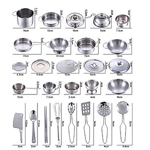 ☀ Dergo ☀Toy,Play house game ,16 Pcs Set Kids Play House Kitchen Toys Cookware Cooking Utensils Pots Pans Gift