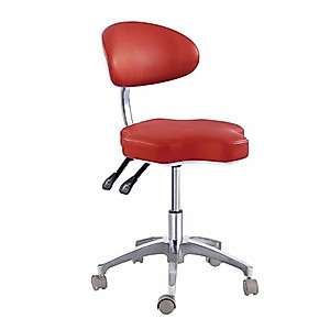 Doc.Royal Dental Mobile Chair Medical Doctor's Stools with Backrest PU Leather Model (red)