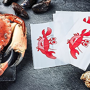 Geyoga 30 Piece lobster Bibs 23 Inch Crawfish Boil Seafood Boil Party Supplies Crab Plastic Seafood Funny Bibs for Adult Size