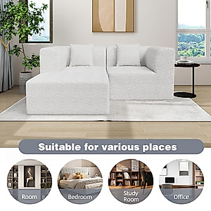 XSZD 69" Love Seat L Shaped Soft and Comfy Sectional Couches for Living Room Recliner Sofa Compression Packing Versatile Sectional Couch for Small Spaces