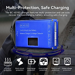 Airsoft Battery Charger- Lipo/Li-Ion Balance Smart Charger for 11.1V 7.4V 14.8V 2S 3S 4S Battery with Battery Checker for Airsoft Gun Gel Ball Blaster Splat Ball Gun & RC Hobby