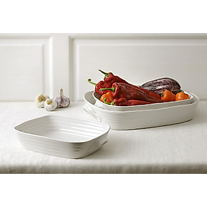 Portmeirion Sophie Conran White Rectangular Baker | Bread Loaf Pan for Baking | 11 x 5.25 Inch | Made from Fine Porcelain | Dishwasher and Microwave Safe