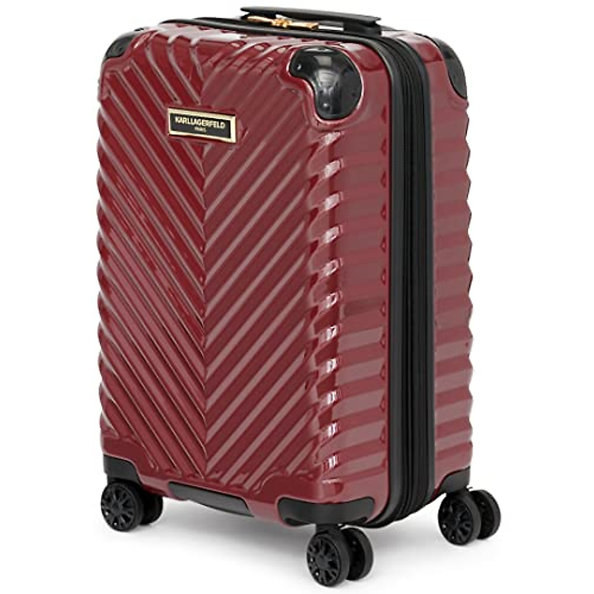 Karl Lagerfeld Paris Women's Carryon Spinner Wheels Hardside, Burgundy, One Size