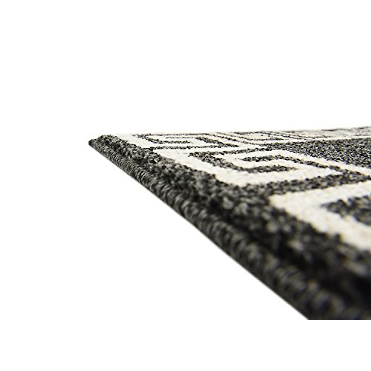 Unique Loom Athens Collection Classic Geometric Modern Border Design Area Rug, 2 ft x 6 ft, Charcoal/Beige