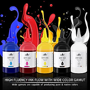L&C Premium DTF Ink, DTF Transfer Ink Refill for epson L1800 et-8550 xp15000 DTF Printers, Heat Transfer Film Printing Ink Set 200ml X 5