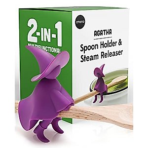 OTOTO Agatha Kitchen Spoon Rest - Spatula Holder and Cooking Spoon Rest for Stove Top and Kitchen Counter - Holder for Ladles, Tongs and Multiple Utensils - Heat-Resistant, BPA-Free Fun Kitchen Gadget