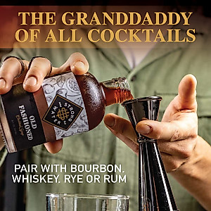 Strongwater Old Fashioned Mix - Makes 32 Cocktails - Handcrafted Old Fashioned Syrup with Bitters, Orange, Cherry, Organic Demerara Sugar - Craft Cocktail Mixer, Just Mix with Bourbon,Whiskey - 1 Pack