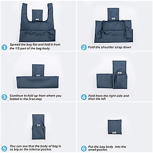 CiCiGo Large Reusable Bags Shopping Washable Foldable 6 Pack Grocery Bags Heavy Duty Lightweight Folding Gift Tote Bags Durable Polyester Color