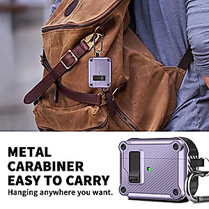 for AirPods Pro 2 Case, AirPods Pro 2nd Generation Case 2022 with Secure Lock Clip Hard AirPods Pro 2nd Cover Keychain for Men Women, Full Body Shockproof Protective Case for AirPods Pro 2nd-Purple