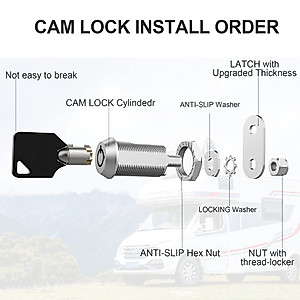 3 Pack Cabinet Locks with Keys, 5/8" Cam Locks Keyed Alike, RV Storage Lock for RV Compartment Door Mailbox Toolbox Locks Replacement Set, Chrome