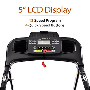 Folding Electric Treadmill for Home, 2.5HP Manual Incline Running Machine, 12 Pre-Set Programs, 5" LCD Display/300LBS Capacity MP3 Black