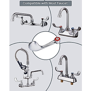 Phivan Commercial Faucet Parts Faucet Handle Replacement Kit - Wrist Blade Handles Lever Handles for Industrial, Restaurant, Commercial Sink Faucet - Fits Most 3/8" Shaft, 0.43" Round Stem Hole (Red)