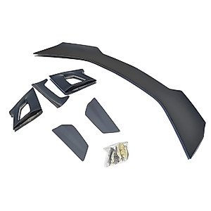 Replacement for 2016-Present Chevrolet Camaro ALL Models | ZL1 1LE Style ABS Plastic Matte Black Rear Trunk Lid Wing Spoiler