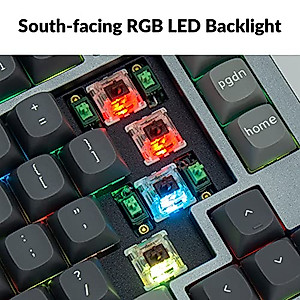 Keychron Q1 75% Layout RGB Hot-swappable Wired Custom Mechanical Keyboard, QMK/VIA Programmable Macro with Gateron G Pro Blue Switch Double Gasket Compatible with Mac Windows Linux (Grey) -Version 2