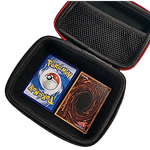 Dafensoy Hard Carrying Case for Cards, Carrying Hard Cards Games Case, Holds Up to 450 Cards, for Cards, Baseball Cards, Basketball Cards (Red) 1-pack