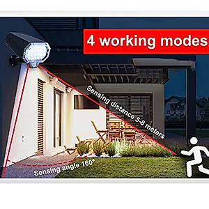 FASJ Solar Wall Lamp, ABS Smart Solar Lawn Light for Home for Decoration for Courtyard Garden for Lighting