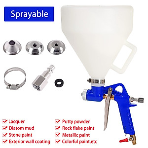 Drywall Wall Painting Sprayer,1.5 Gallon Paint Texture Tool Air Hopper Spray Gun with 3 Nozzle for Stucco Mud or Popcorn on Walls and Ceiling