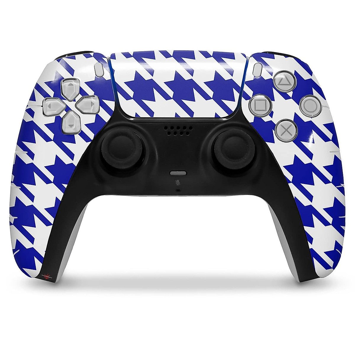 WraptorSkinz Skin Wrap compatible with Sony PS5 DualSense Controller Houndstooth Royal Blue (CONTROLLER NOT INCLUDED)