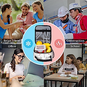 KiuLoam Insulated Lunch Box Marble Rose Gold Texture Reusable Lunch Bag With Shoulder Strap For Women/Men/Girls/Boys Lunchbox Meal Tote Bag