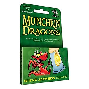 Steve Jackson Games Munchkin Dragons Card Game (Mini-Expansion) | 15 Cards | Adult, Kids, & Family Game | Fantasy Adventure Roleplaying Game | Ages 10+ | 3-6 Players | Avg Play Time 120 Min | from