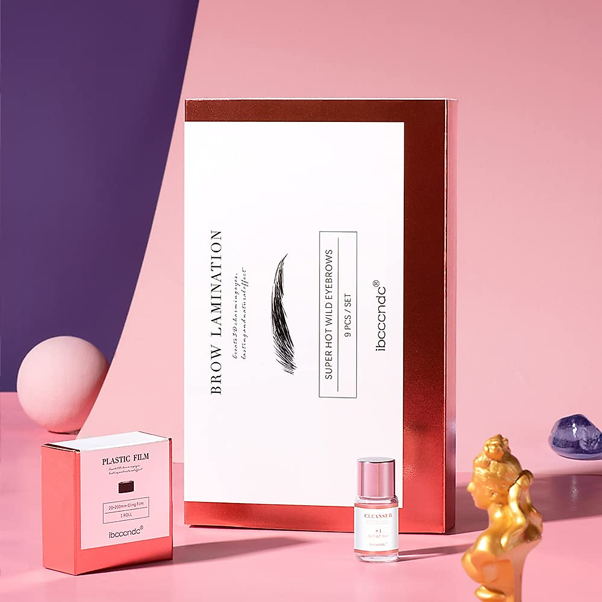 ibcccndc Lash Lift & Eyebrow Lamination Kit - Keratin DIY Instant Fuller Eyelash & Brow Lifting Kit - Ideal for Salon & Home, Long Lasting Formula Lasts 8 Weeks