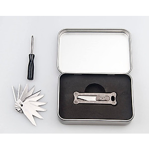 ILEAF Titanium Alloy daily Mini Pocket Utility Knife with Replaceable Blades, Ultra Compact and Lightweight