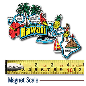 Hawaii Jumbo State Magnet by Classic Magnets, 4.7" x 3.6", Collectible Souvenirs Made in The USA