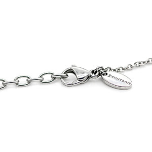 Skull Rose Birthstone Necklace With Crystal 17" - 19" Adjustable Chain (03-March – Blue)