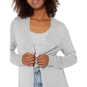 Amazon Essentials Women's Lightweight Open-Front Cardigan Sweater (Available in Plus Size), Light Grey Heather, X-Large