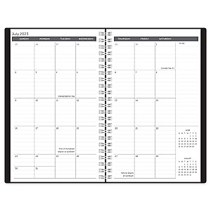 Office Depot® Brand Stellar Academic Weekly/Monthly Planner, 5-1/2" x 8-1/2", Black, July 2023 to June 2024