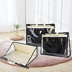 Outgeek 3PCS Purse Storage Bag Organization Purse Dust Bag Organizer Clear Plastic Lightweight Protective Waterproof Handbag Protector (3PCS - 3*XL)