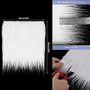 Lusofie Faux Fur Fabric 20×20 Inches White Fur Fabric Plush White Faux Fur Fabric Square Patch for Crafts Gnomes Costume Camera Floor Decoration Mats