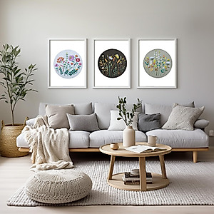 ETSPIL 3 Pack Beginner Embroidery Kits for Adults, DIY Starter Set with Stamped Flower Designs, Embroidery Hoop, Colorful Threads, Tools, Step-by-Step Instructions & Video Tutorial