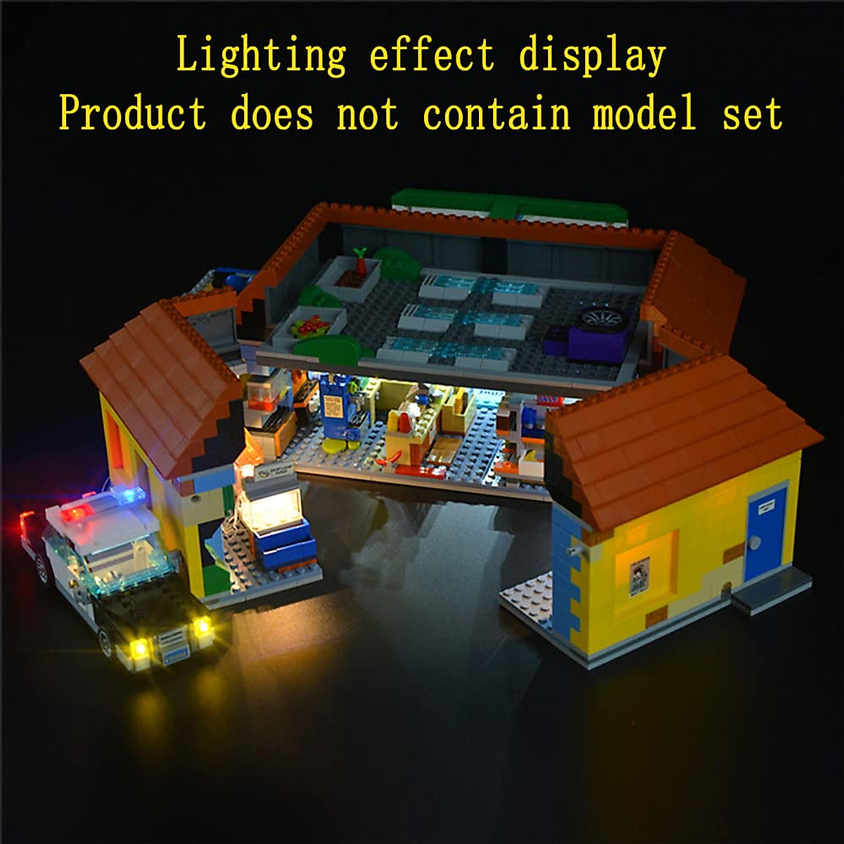 GEAMENT LED Light Kit Compatible with The Kwik-E-Mart - Lighting Set for The Simpsons 71016 Building Model (Model Set Not Included)