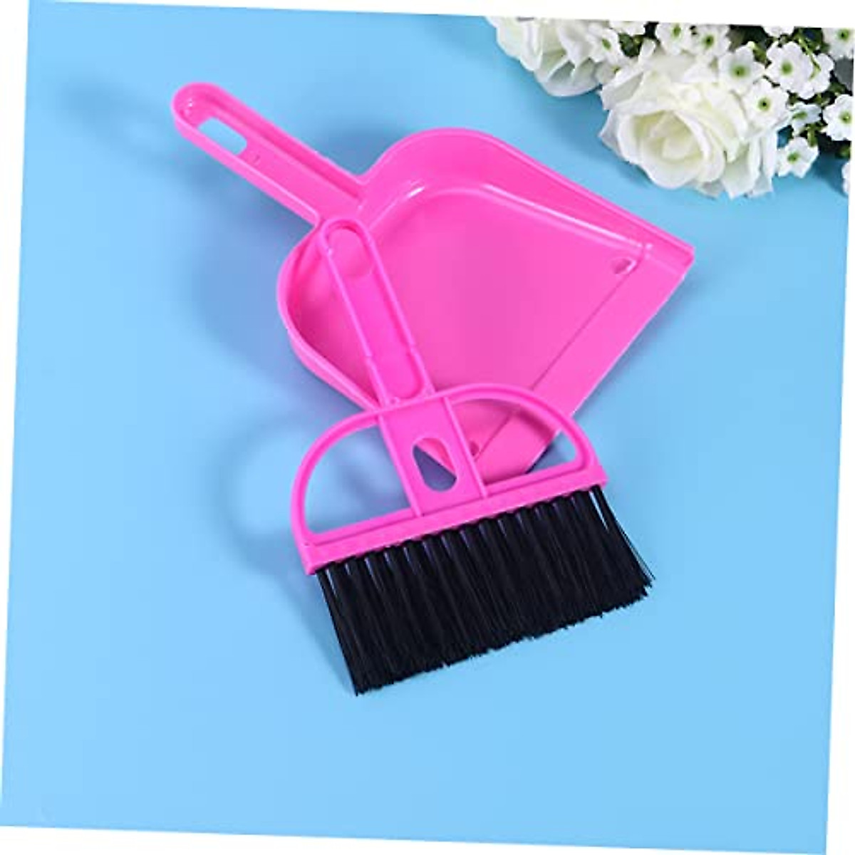 COLLBATH Household Supplies Portable Cleaning Brush and Dustpan Miniature Dustpan and Brush Dust Pan Mini Sweeping Brush Broom and Dustpan Mini Brush Mini Broom Car Broom Sofa Brooms Rosy