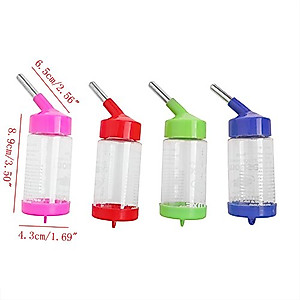 kathson 2 in 1 80ML Hamster Water Bottle Holder Dispenser With Base Hut Small Pet Nest