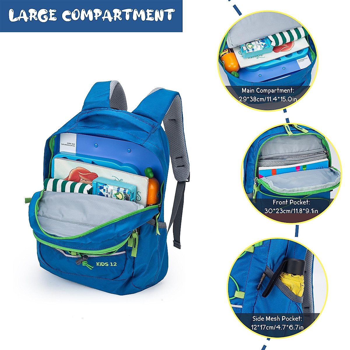 MOUNTAINTOP Kids Hiking Backpack for Boys Girls Water Resistant Lightweight Daypack