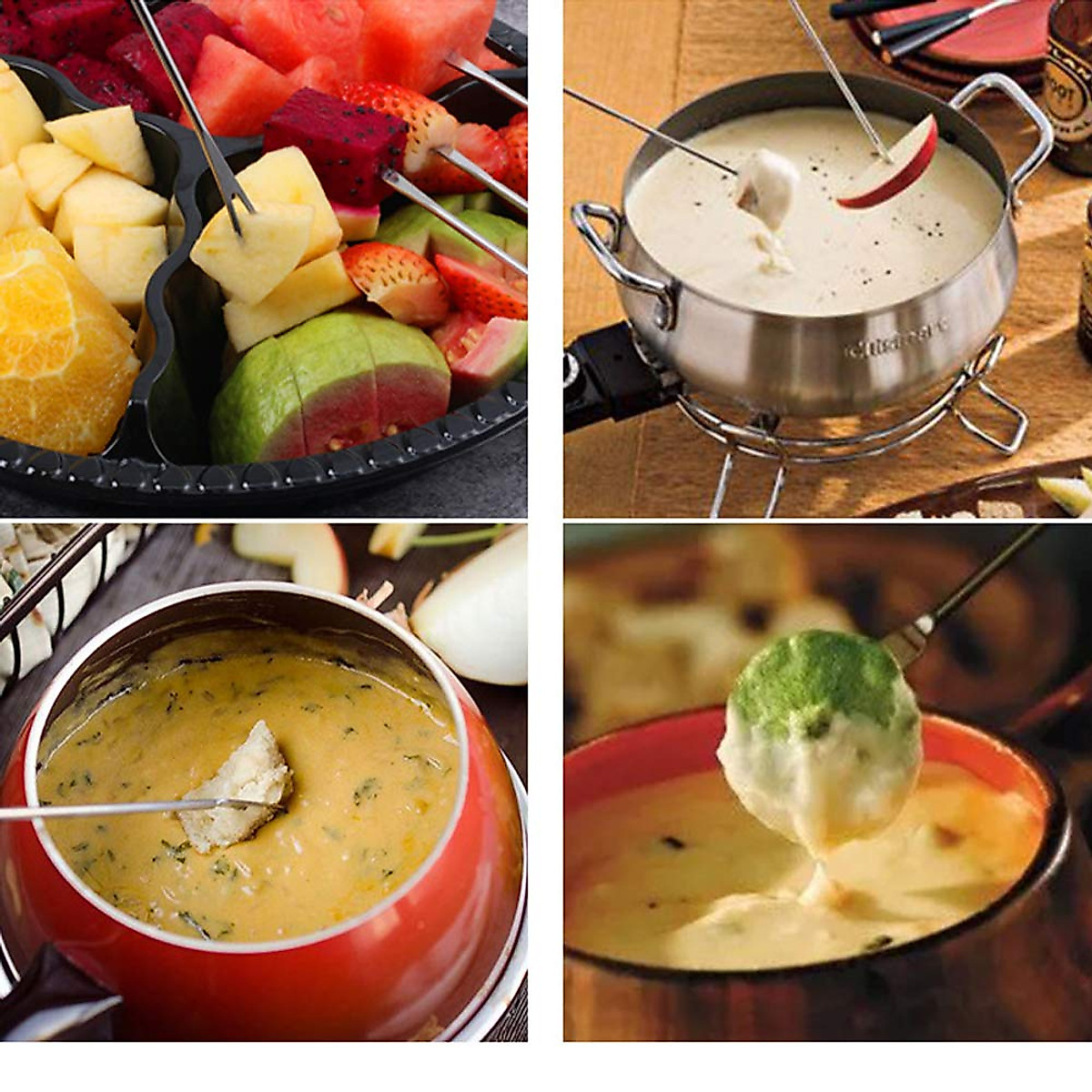 OSALADI Stainless Steel Fondue Forks Cheese Fondue Fork Stainless Steel Fruit Forks Fondue Forks Set Bbq Forks Roasting Sticks For Hot Pot Barbecue (Handle Random Color)