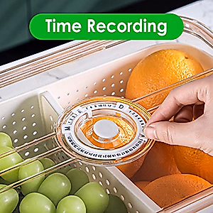 Kqiang 3 Pack Fridge Food Storage Container Set with Lids and Colander Fresh Produce Saver BPA-Free Plastic Vegetable Fruit Meat Storage Organization Bins