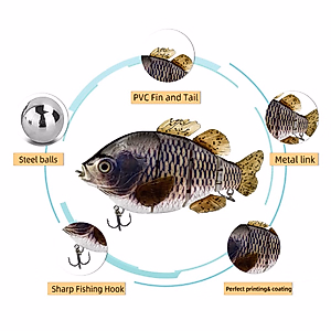 ODS Bass Fishing Lure 4 Segmented Jointed Swimbait Sinking Lure for Fishing Trout Pike Perch Walleye Muskie Shad (Color 896)