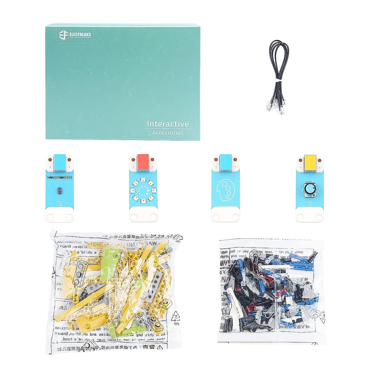 ELECFREAKS Interactive Coding Accessories Pack microbit Building Bricks for TPbot Car and Nezha Inventor’s Kit, STEM Educational Planet X Series Sensors Kit (Without Micro:bit & TPbot & Nezha)