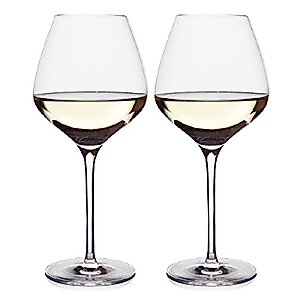 The One Wine Glass - Perfectly Designed Shaped Wine Glasses For All White Wines By Master Sommelier Andrea Robinson, Premium Set Of 2 Crystal (without lead) Glasses, Break Resistant White Wine Glasses