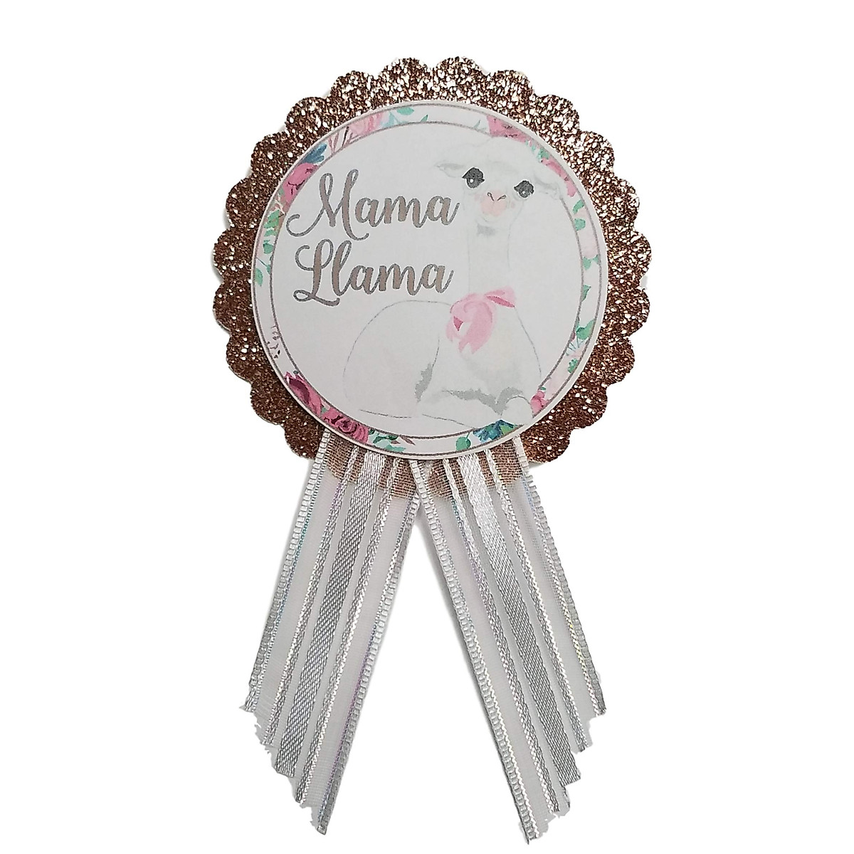 Llama Mama Mommy to Be & Papa Daddy to Be Pin Baby Shower Pin for parents to wear, White & Rose Gold Gold, It's a Girl, It's a Boy Baby Sprinkle
