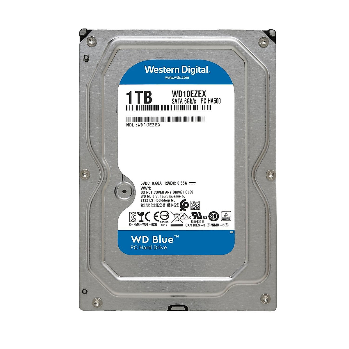 Western Digital 1TB WD Blue PC Internal Hard Drive HDD - 7200 RPM, SATA 6 Gb/s, 64 MB Cache, 3.5" - WD10EZEX