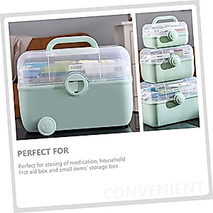 KICHOUSE Large Capacity Multi Medicine Organizer Box Lockable Storage Box for Family Use Home Medicine Box with Detachable Tray for Emergency Supplies